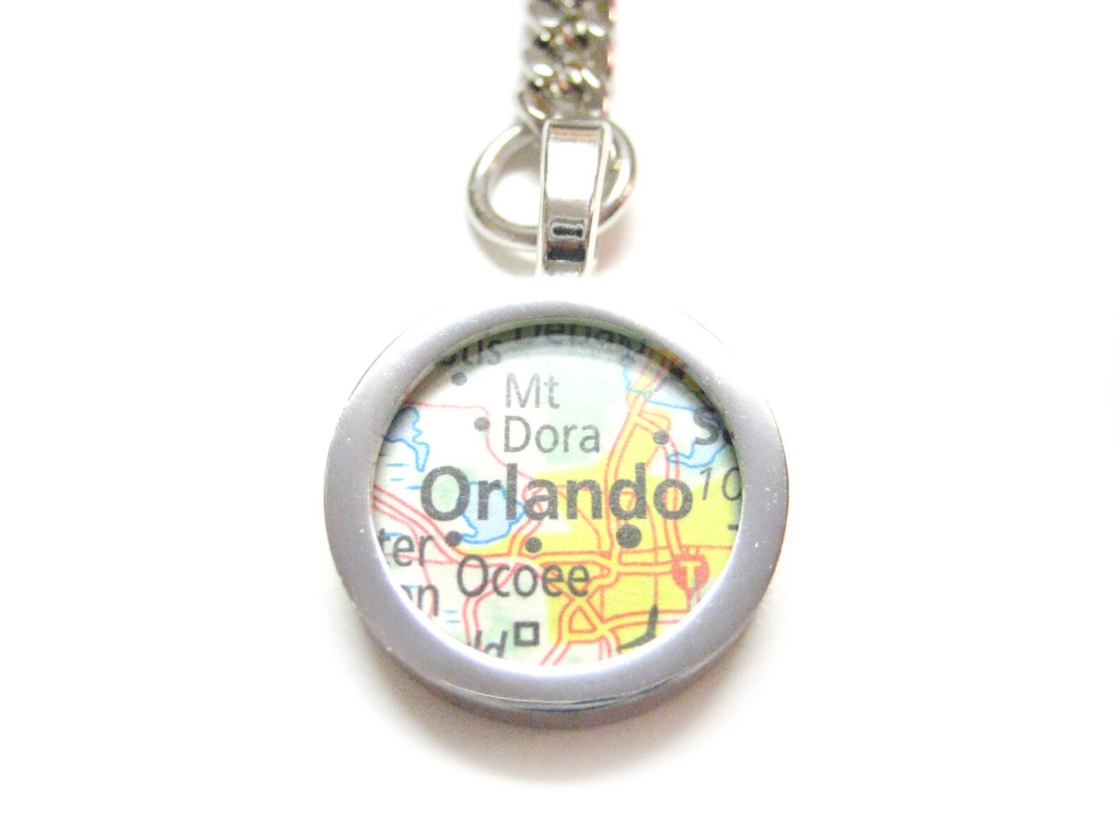 Orlando Florida Map Pendant Keychain - Etsy
