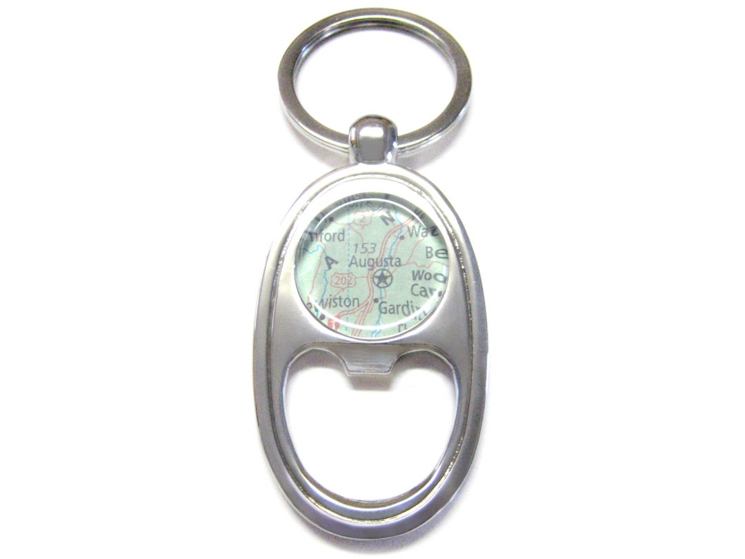 Augusta Maine Map Bottle Opener Key Chain - Etsy