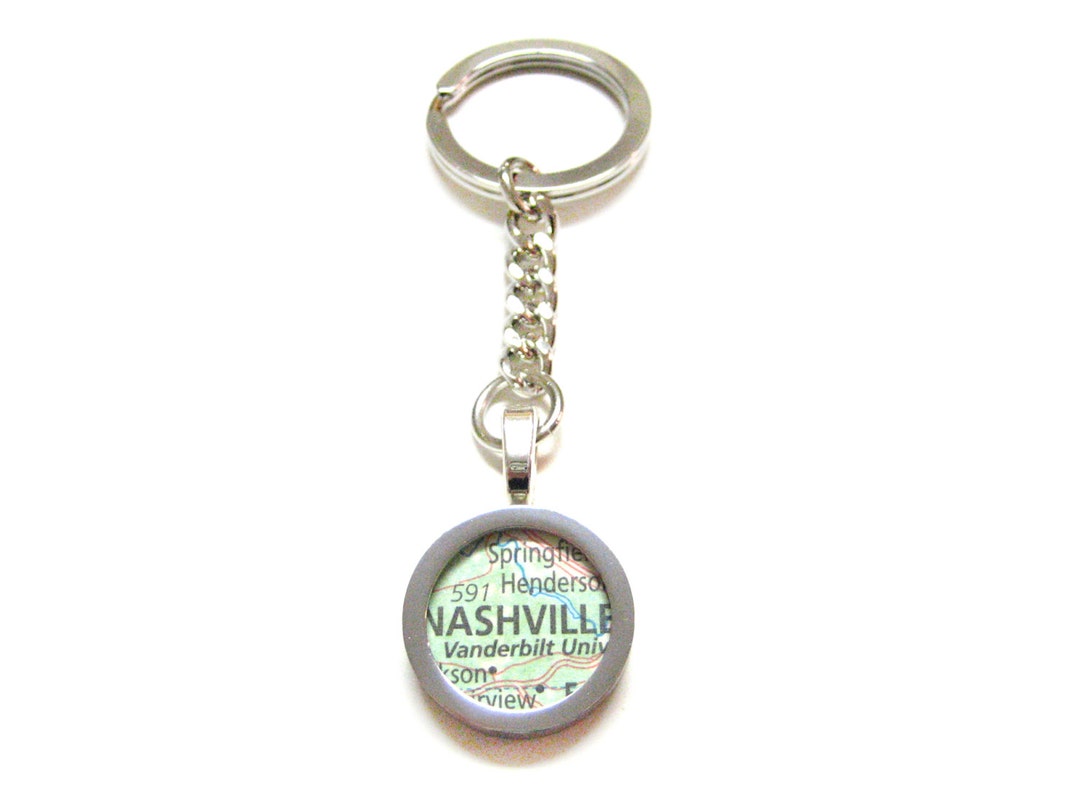 Nashville Tennessee Map Pendant Keychain - Etsy