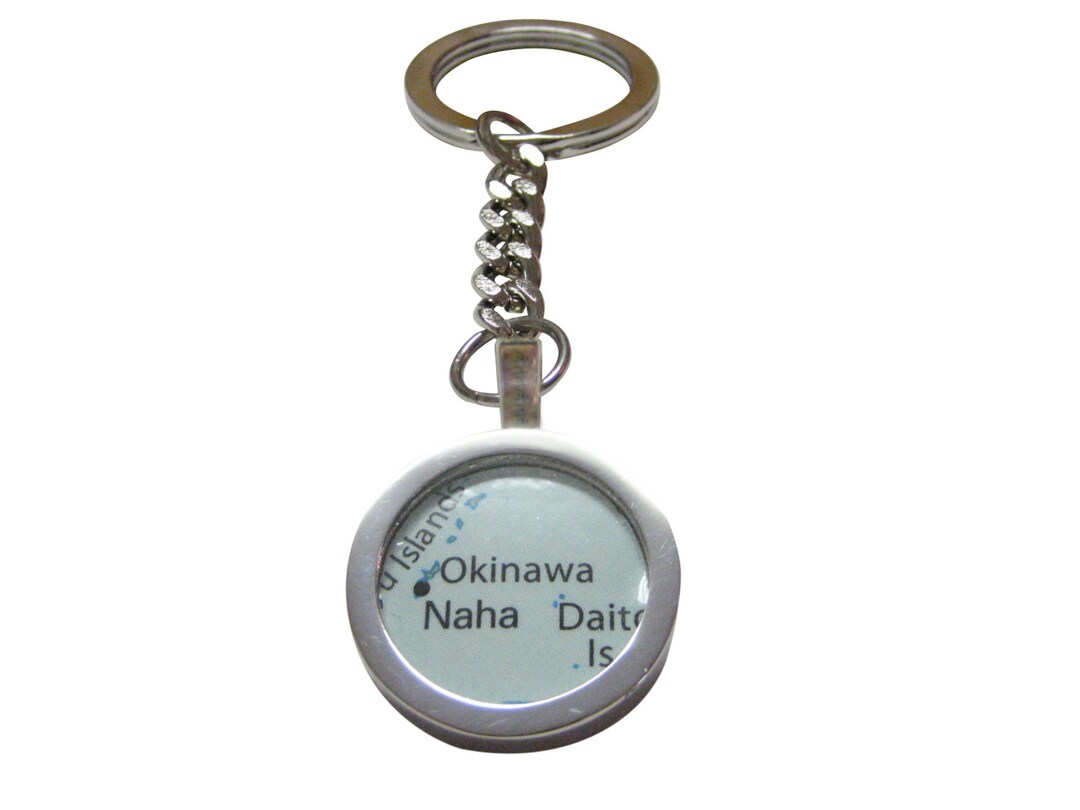 Okinawa Japan Map Pendant Key Chain - Etsy