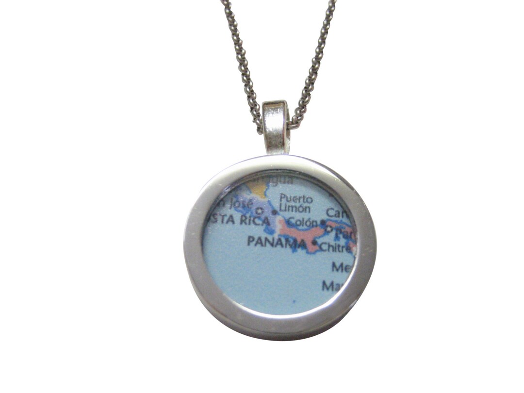 Panama Map Pendant Necklace - Etsy