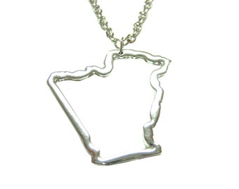 Silver Toned China Map Outline Pendant Necklace - Etsy