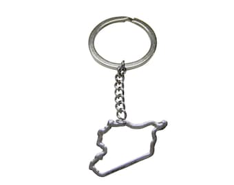 Silver Toned Costa Rica Map Outline Pendant Key Chain - Etsy