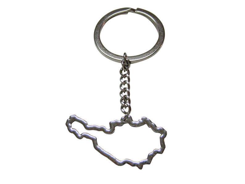 Silver Toned Austria Map Outline Pendant Key Chain - Etsy