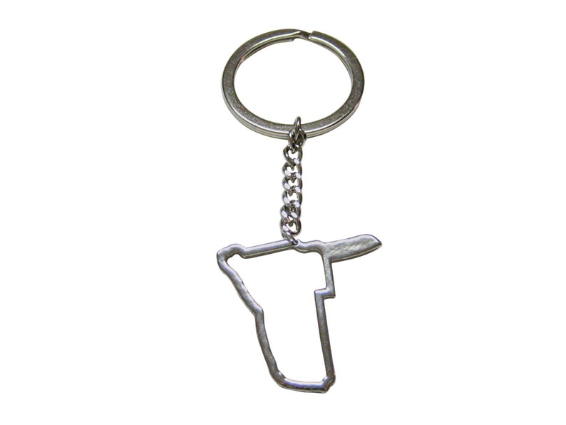 Plata tono Namibia Mapa esquema colgante llavero - Etsy México