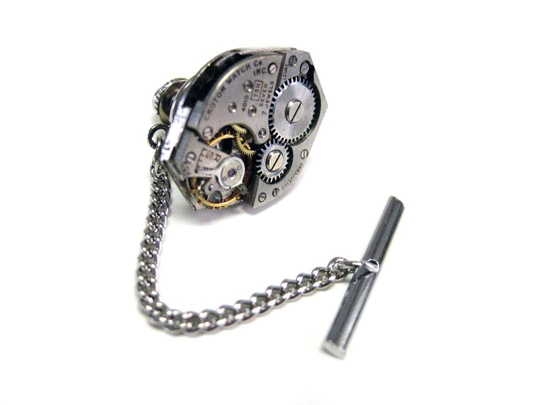 Classic Oval Watch Gear Steampunk Tie Tack - Etsy