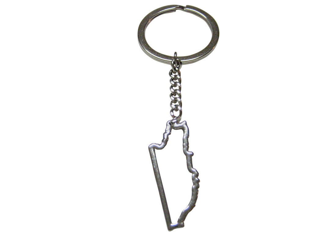 Silver Toned Belize Map Outline Pendant Key Chain - Etsy