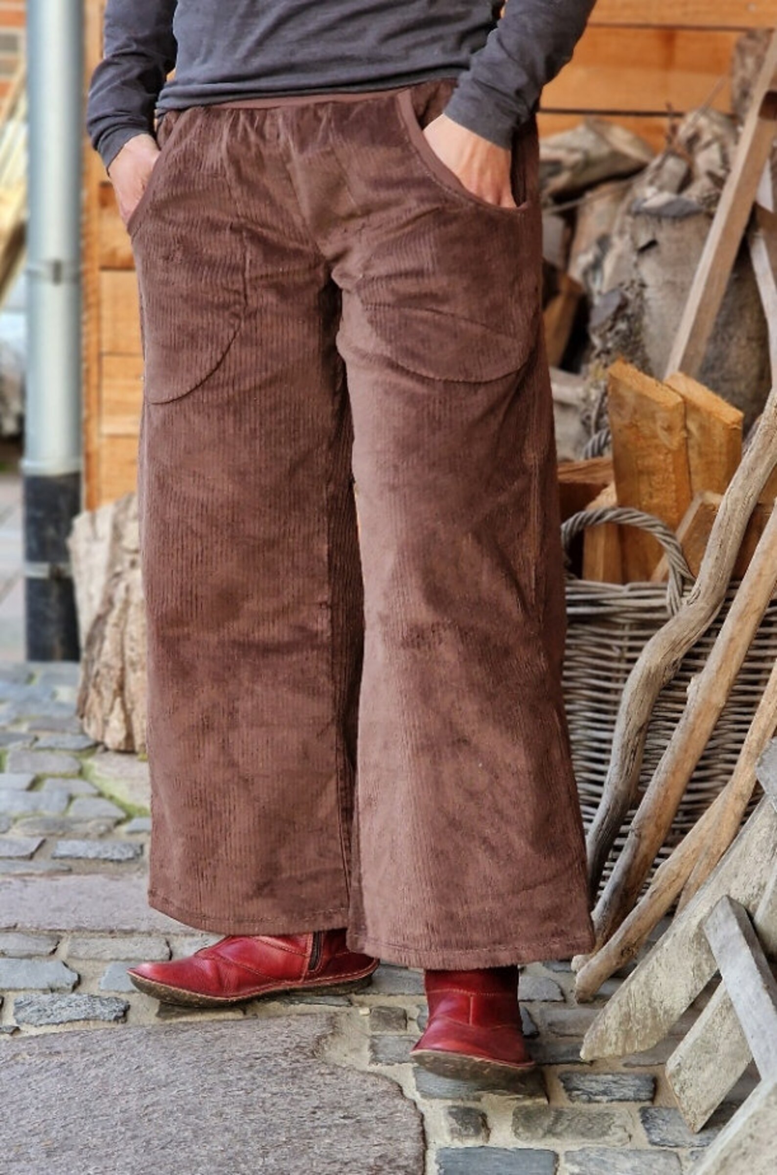 CORDURO Trousers Brown Corduroy Culottes Women's - Etsy