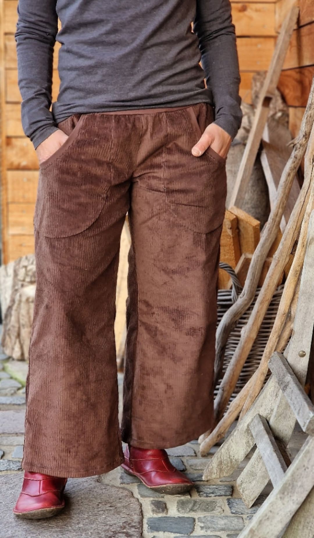 CORDURO Trousers Brown Corduroy Culottes Women's - Etsy