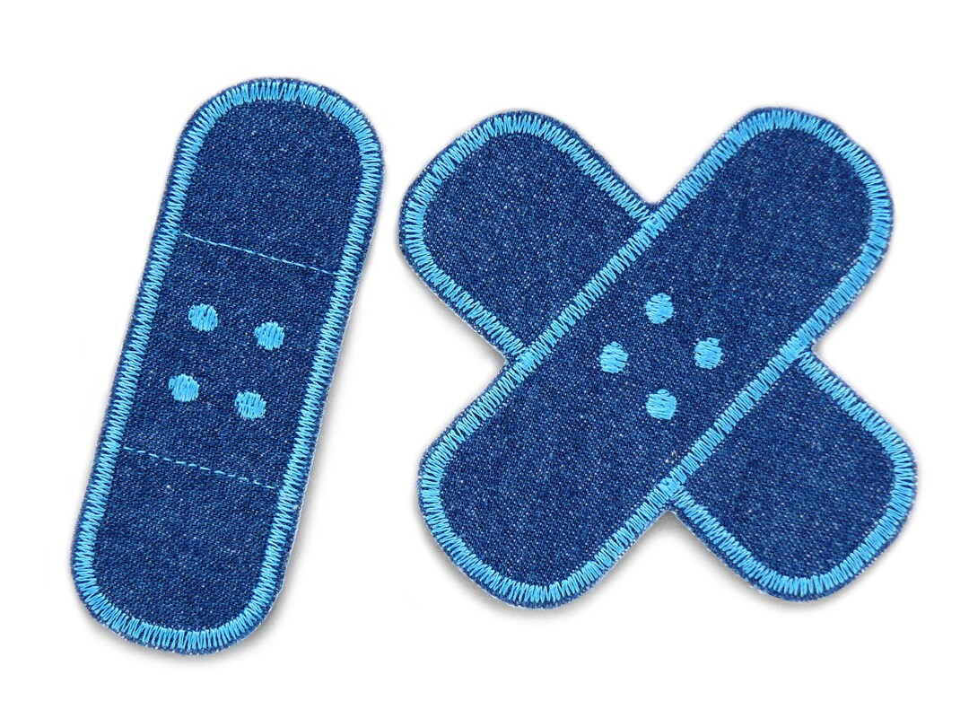 2 toppe termoadesive toppe per jeans blu, toppe per pantaloni da ...
