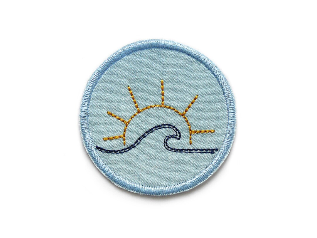 Patch to Iron on Sun and Sea, 6 Cm, Patch Sunset Embroidered, Jeans ...