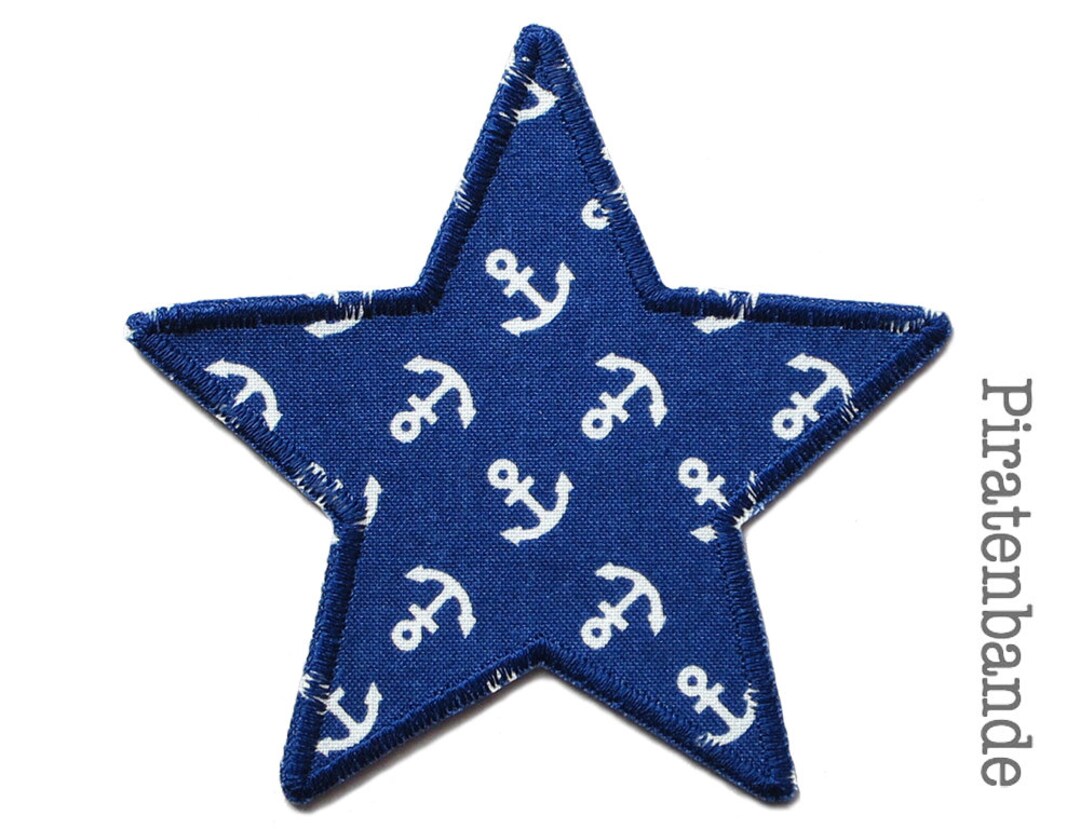 Stern Anker dunkelblau Bügelbild 10 cm maritimer Anker - Etsy.de