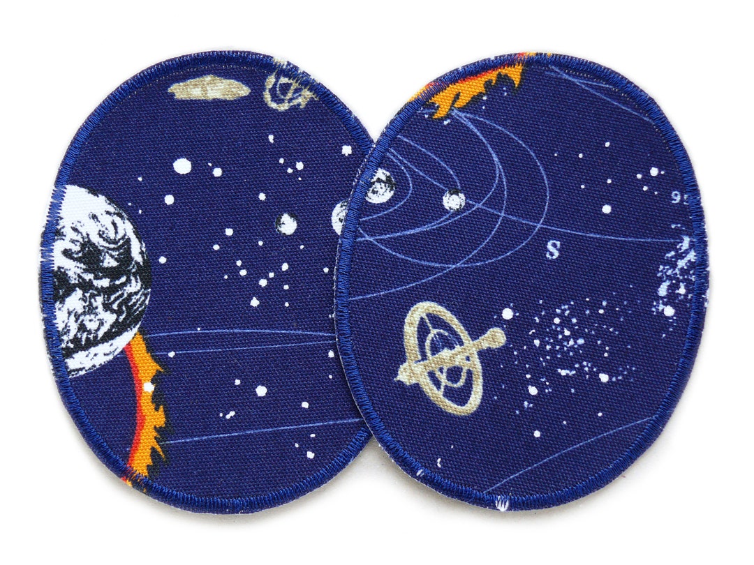2 Iron-on Patches for Children Space, 8 X 10 Cm, Space Trouser Patches ...