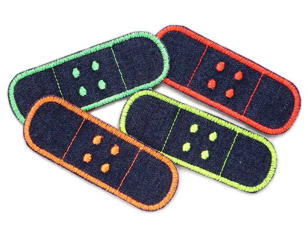 4 Neon Iron-on Patches 8 Cm Jeans Patches Trouser Plasters - Etsy