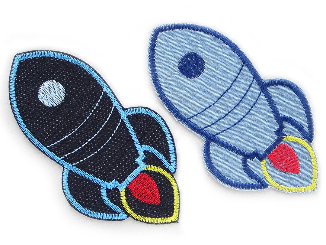Rocket Patch, Iron-on Transfer, Jeans Patch, 11 Cm, Spaceship Iron-on ...