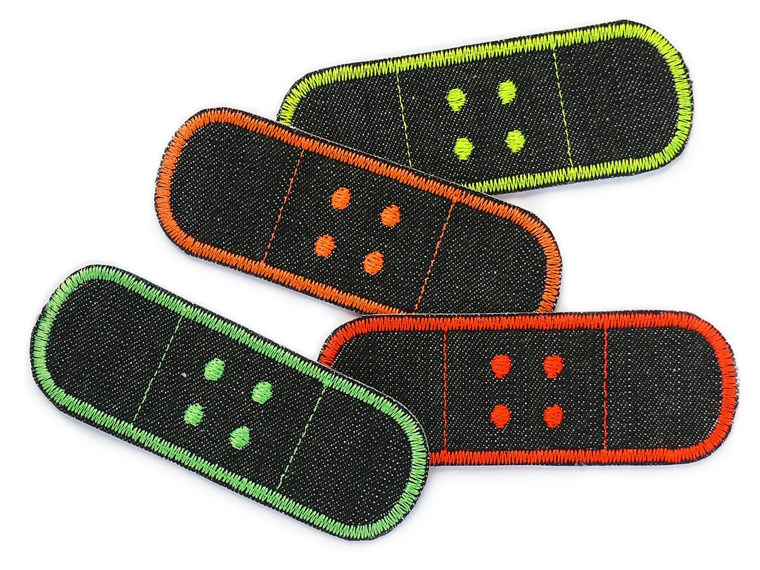 4 Iron-on Patches Neon, 8 Cm, Jeans Patches Trouser Patches, Iron-on ...