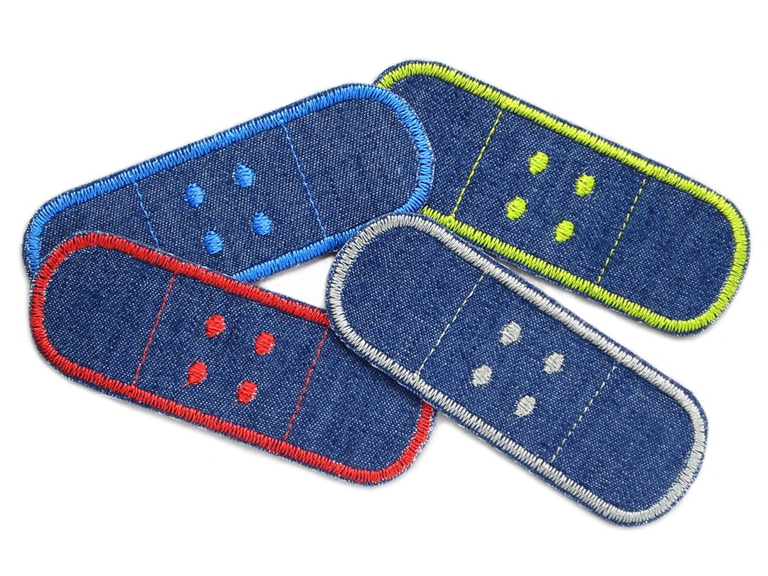 4 Plaster Jeans Patches, 8.5 X 3 Cm, Trouser Plaster Iron-on Patches ...