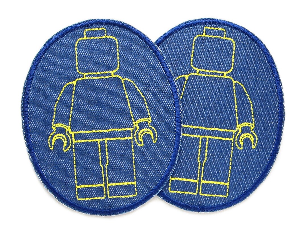 2 Denim Patches, Building Blocks, 8 X 10 Cm, Iron-on Patches, Iron-on ...