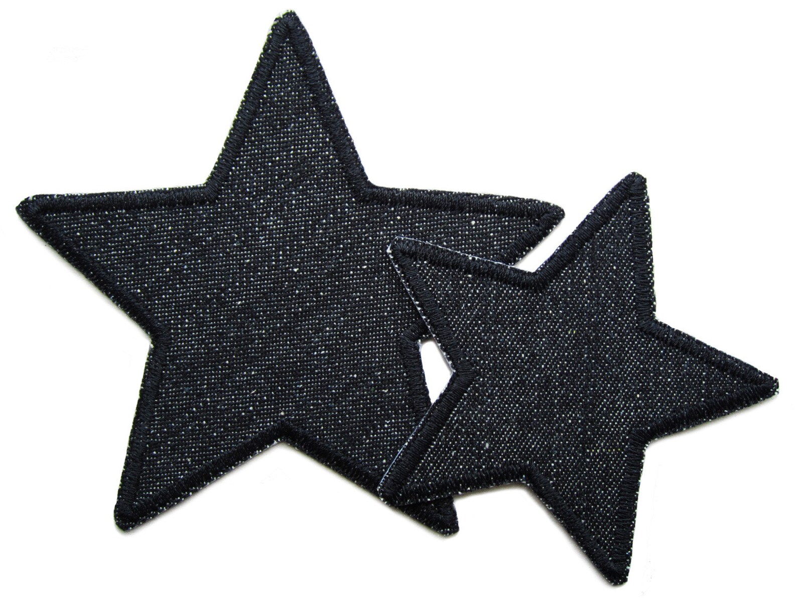 2 Star Denim Patches Black for Ironing Star Patch Patching - Etsy UK