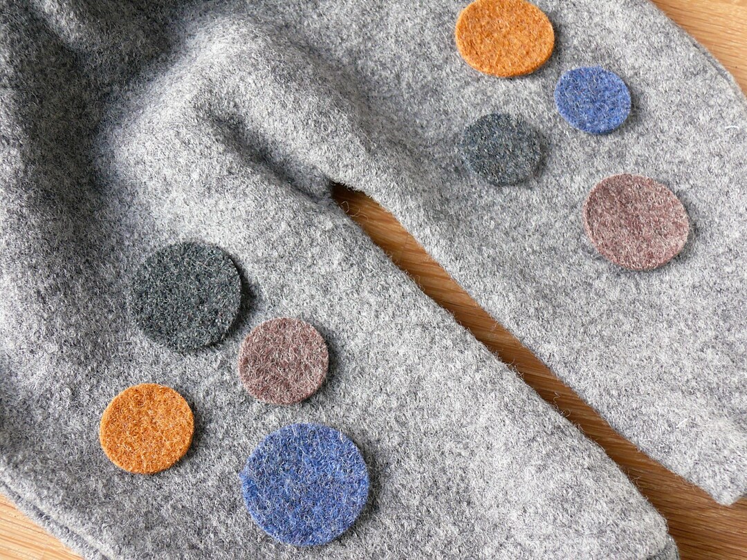 8 Mini Wool Felt Patches to Iron On, 3-4 Cm, Wool Patches, Set of Wool ...