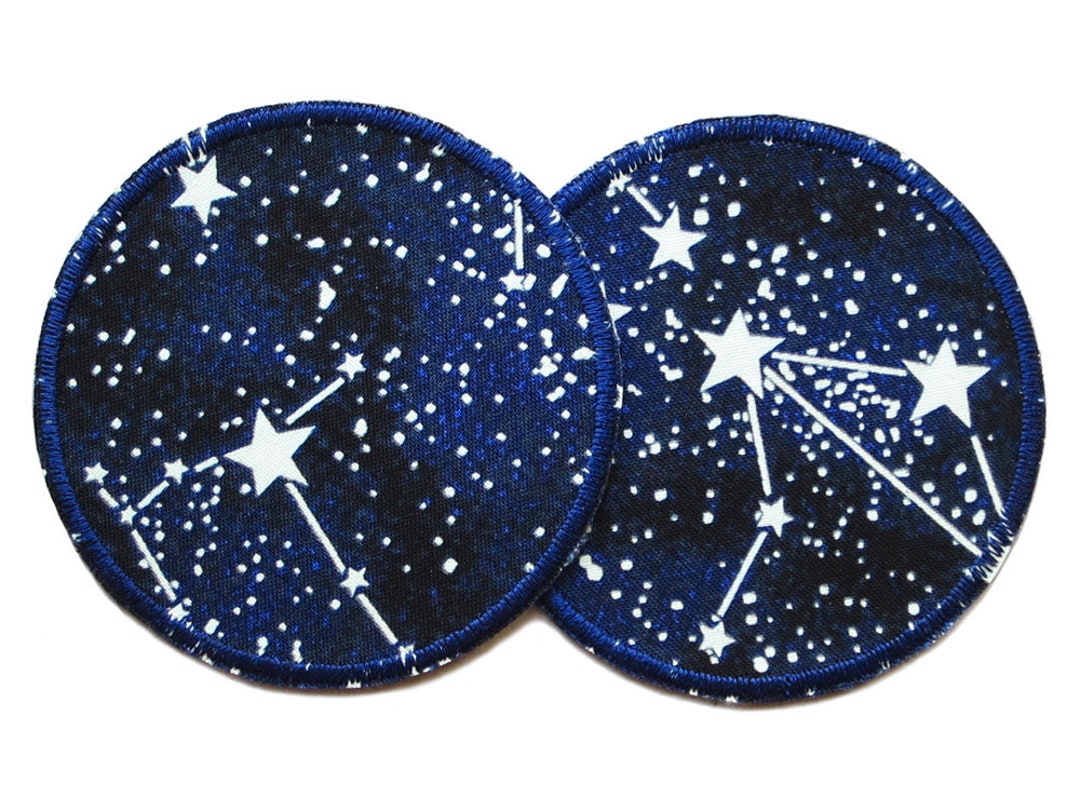 2 Iron-on Patches - Space Constellations, 8 Cm, Star Trouser Patches ...