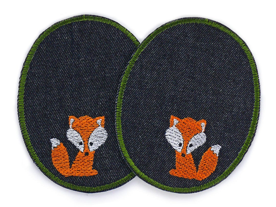 2 Fox Trouser Patches for Ironing, 8 X 10 Cm, Iron-on Patches for Jeans ...