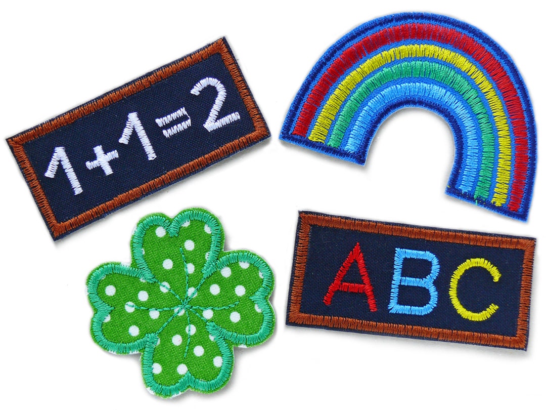 Back to School Iron-on Patches, Set of 4 Iron-on Patches for School ...