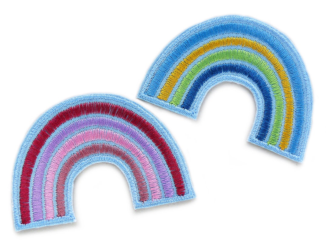Rainbow Patch Iron-on Patch Pastel, 7 X 5 Cm, 2 Colors, Patches to Iron ...