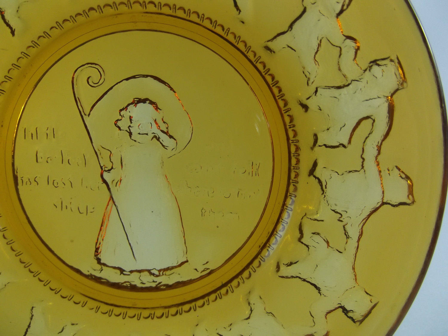 Tiara Nursery Rhyme Plates Pair Amber Glass Decor 1980's - Etsy