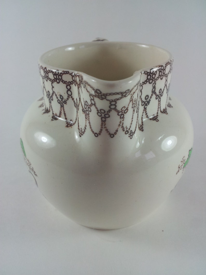 Myott Son & Co Cream Pitcher Bonnie Dundee Staffordshire Flower Basket ...