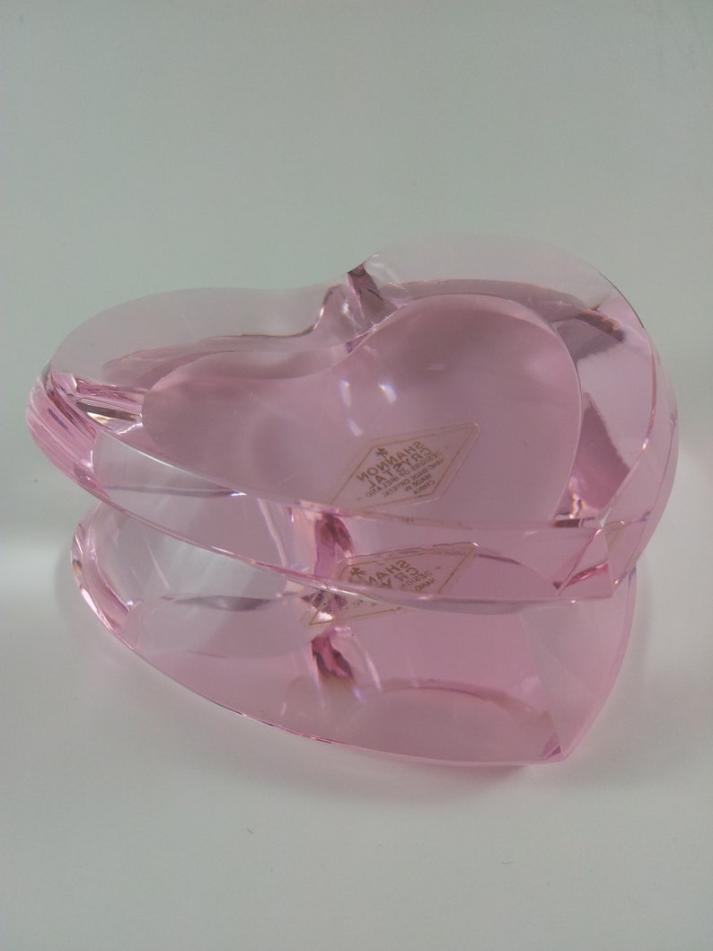 Shannon Crystal Double Heart Paperweight Pink - Etsy