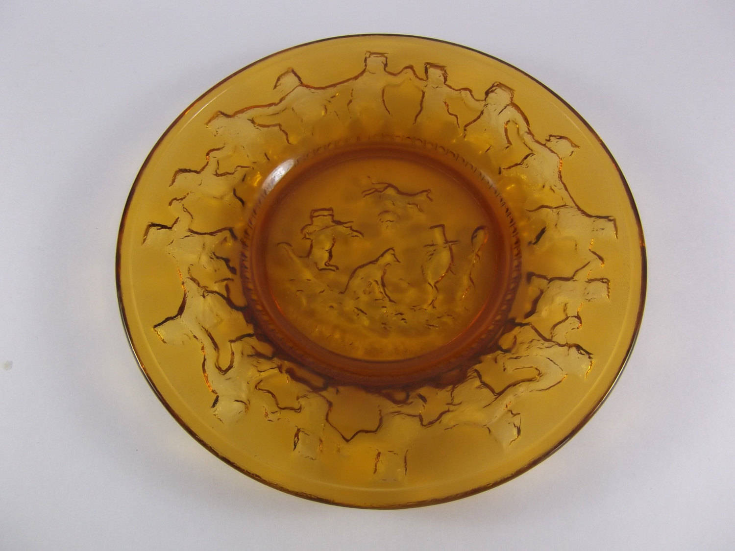 Tiara Nursery Rhyme Plates Pair Amber Glass Decor 1980's - Etsy