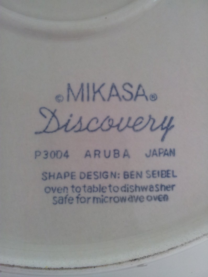 Mikasa Aruba Discovery Large Chop Plate Grey Pink Edge Ben Seibel Japan ...