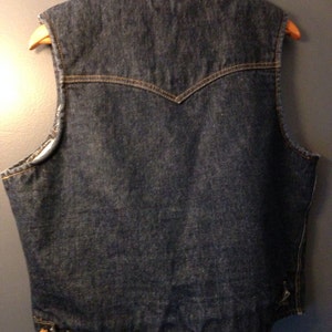 Vintage Lee Denim Vest Size L Western Look - Etsy