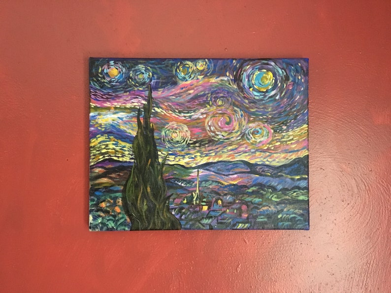 Starry Night Interpretation, Rainbow Colored Night, Van Gogh ...