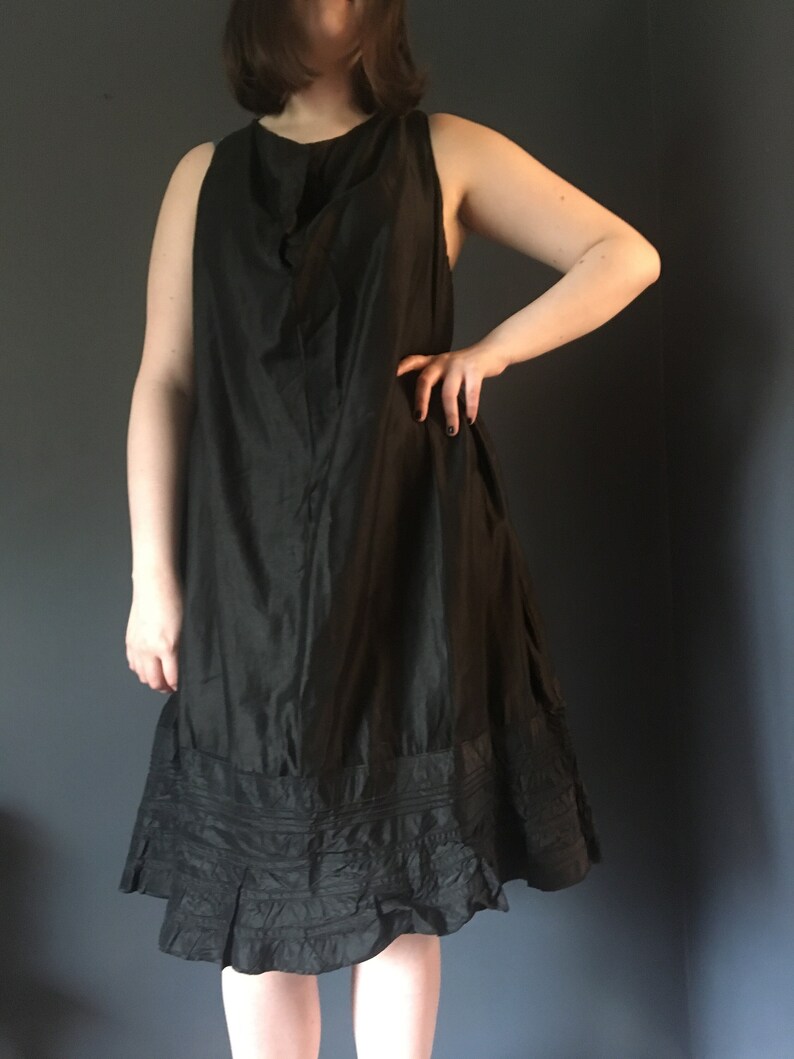 1920s Handmade Antique Undergarment, Shift, Vintage Slip Dress, Black ...