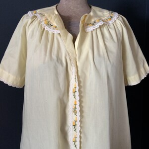 Vintage Sheer House Dress, Yellow House Dress, Sexy Vintage Button ...