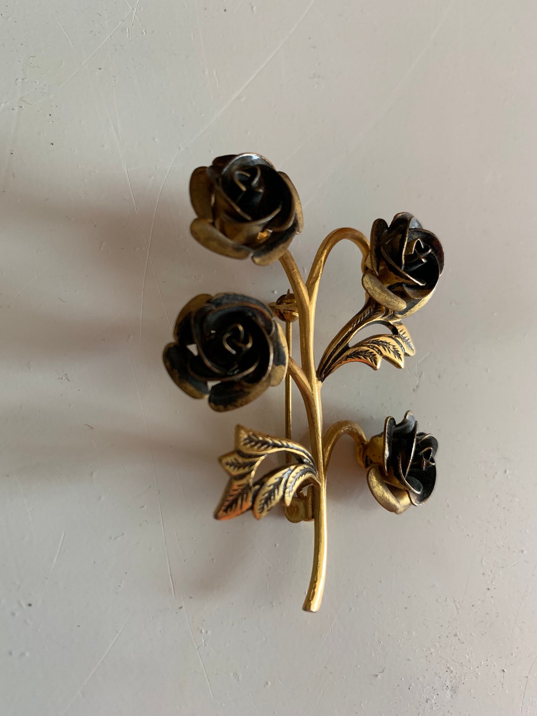 Rare Unique Vintage Black Rose Pin, Spain, European Vintage Jewelry - Etsy