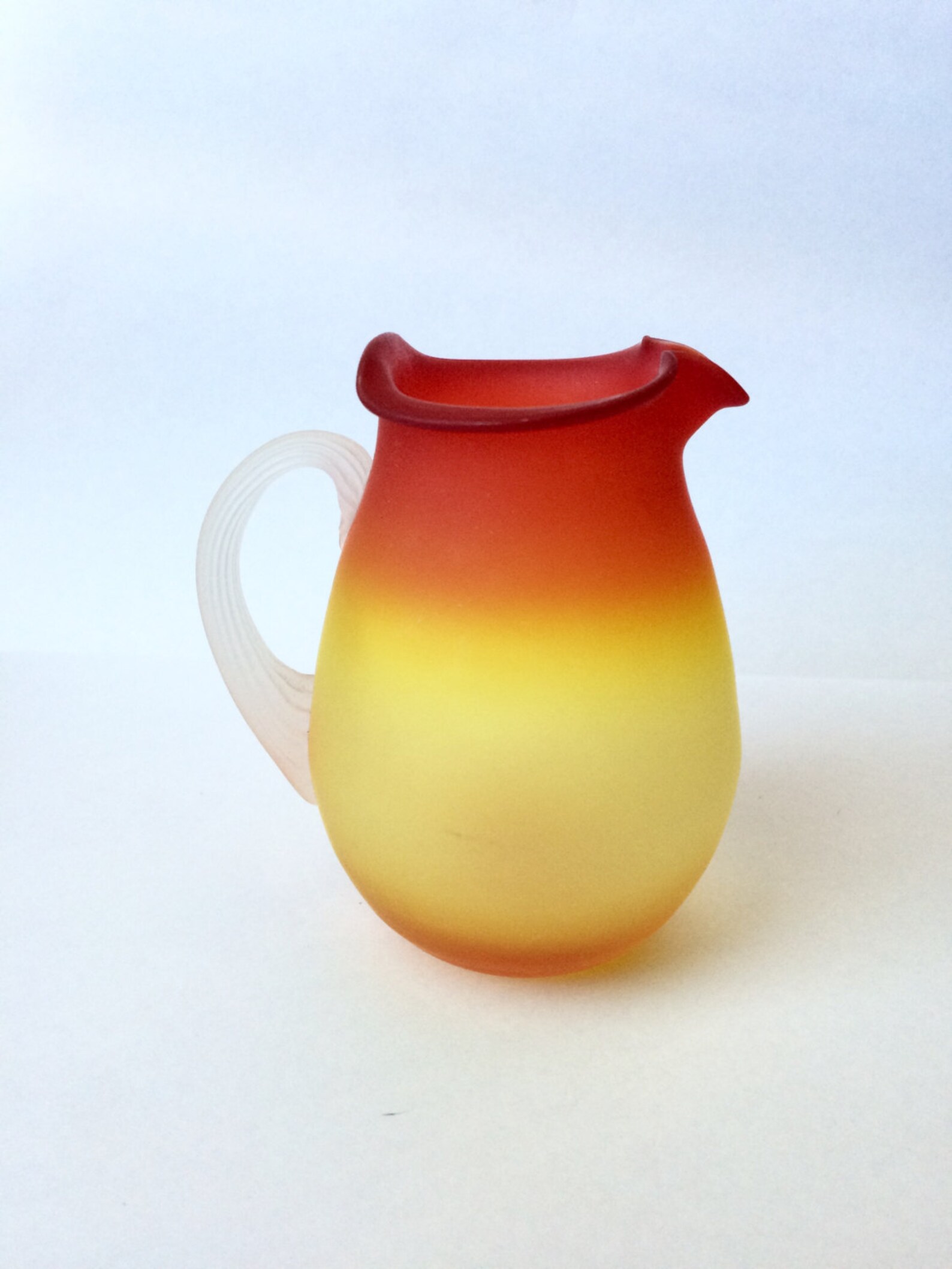 Vintage Glass Pitcher Hand Blown Pilgrim Glass Satin Glass - Etsy