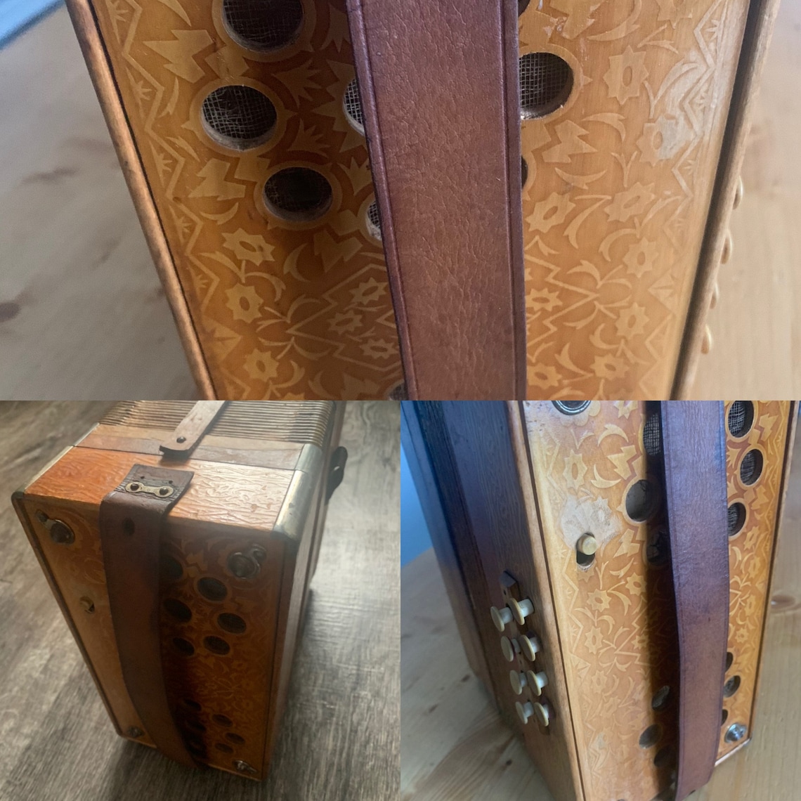 Vintage German Venezia Button Accordion, Steel Reeds, Antique Accordion ...