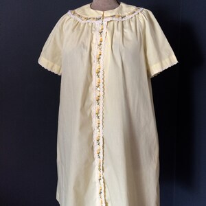 Vintage Sheer House Dress, Yellow House Dress, Sexy Vintage Button ...