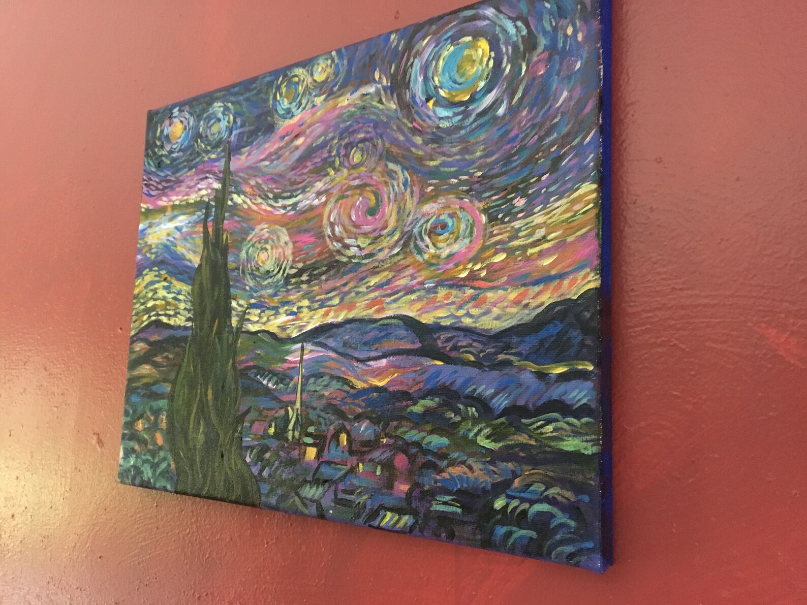 Starry Night Interpretation, Rainbow Colored Night, Van Gogh ...