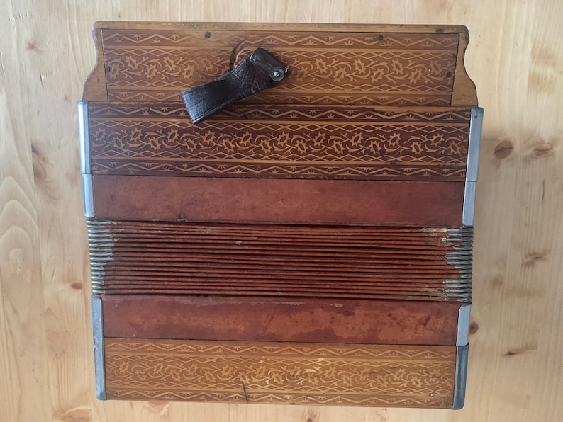 Vintage German Venezia Button Accordion, Steel Reeds, Antique Accordion ...
