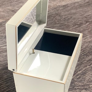 Music Box, Vintage Otagiri Grand Iris Small Music Box, Gray, Gold Trim ...