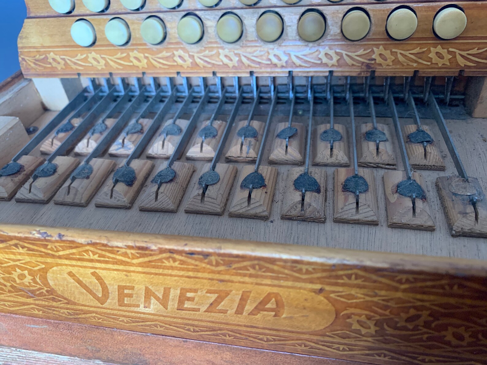 Vintage German Venezia Button Accordion, Steel Reeds, Antique Accordion ...