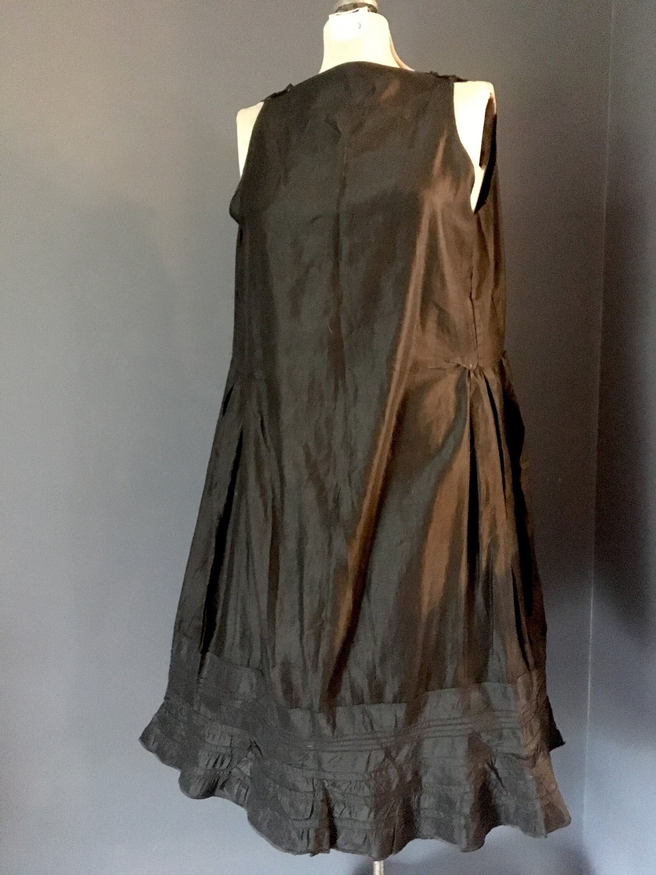 1920s Handmade Antique Undergarment, Shift, Vintage Slip Dress, Black ...