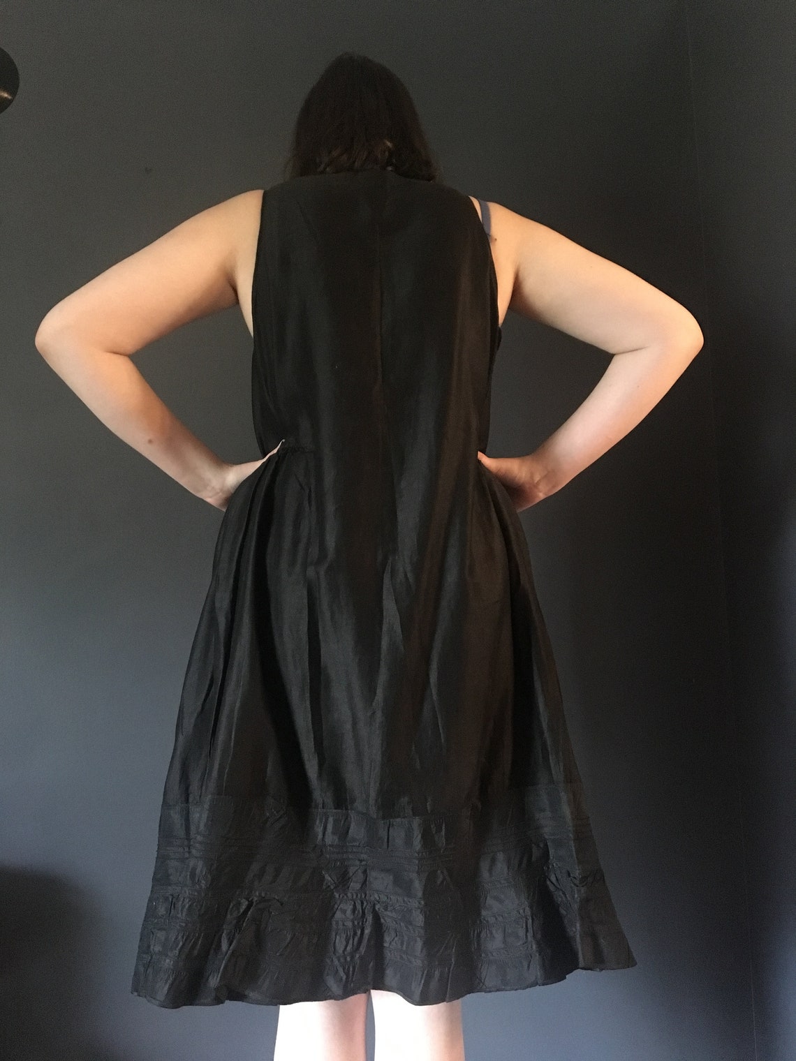 1920s Handmade Antique Undergarment, Shift, Vintage Slip Dress, Black ...