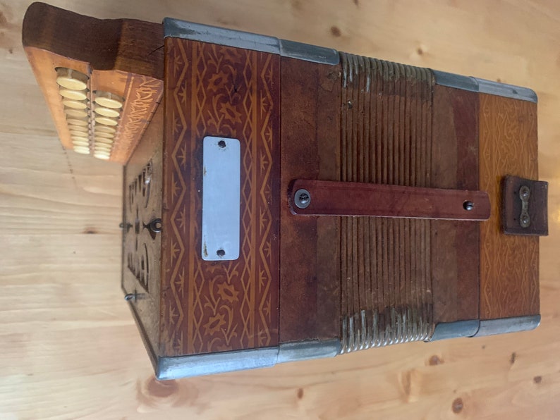 Vintage German Venezia Button Accordion, Steel Reeds, Antique Accordion ...