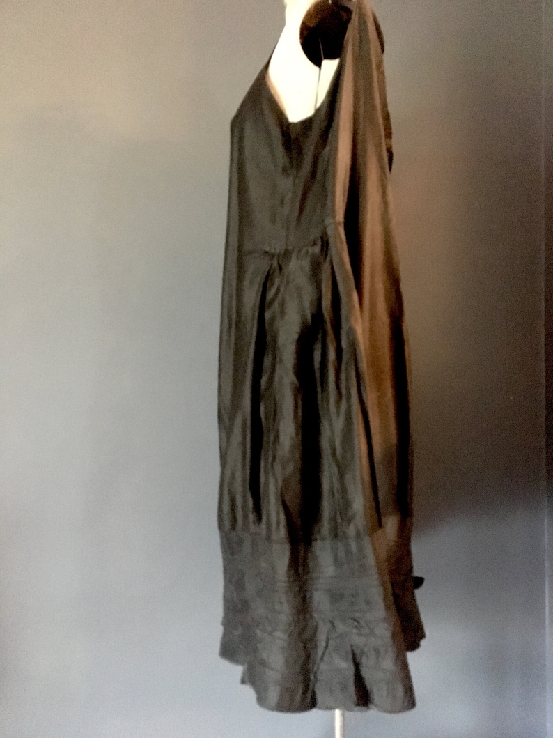 1920s Handmade Antique Undergarment, Shift, Vintage Slip Dress, Black ...