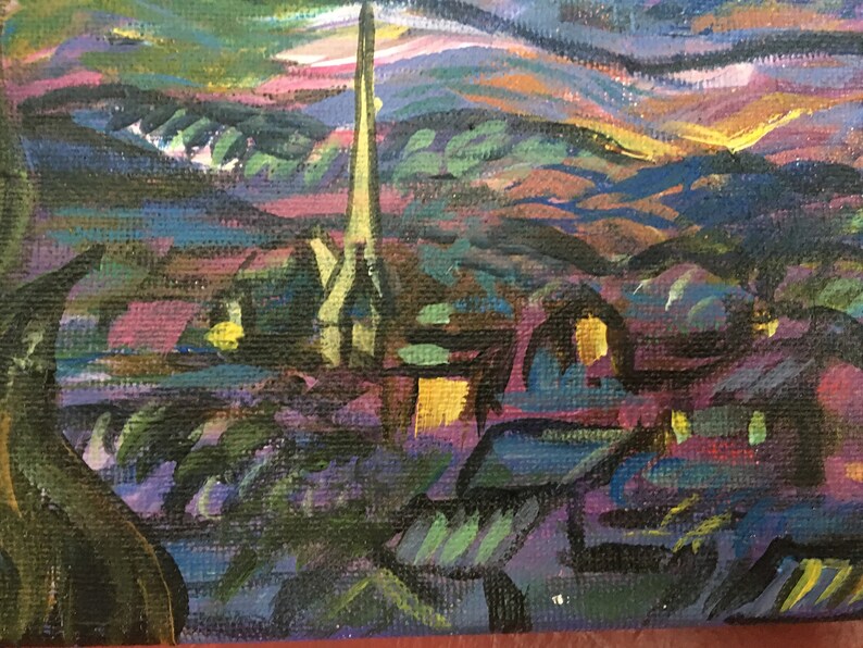 Starry Night Interpretation, Rainbow Colored Night, Van Gogh ...
